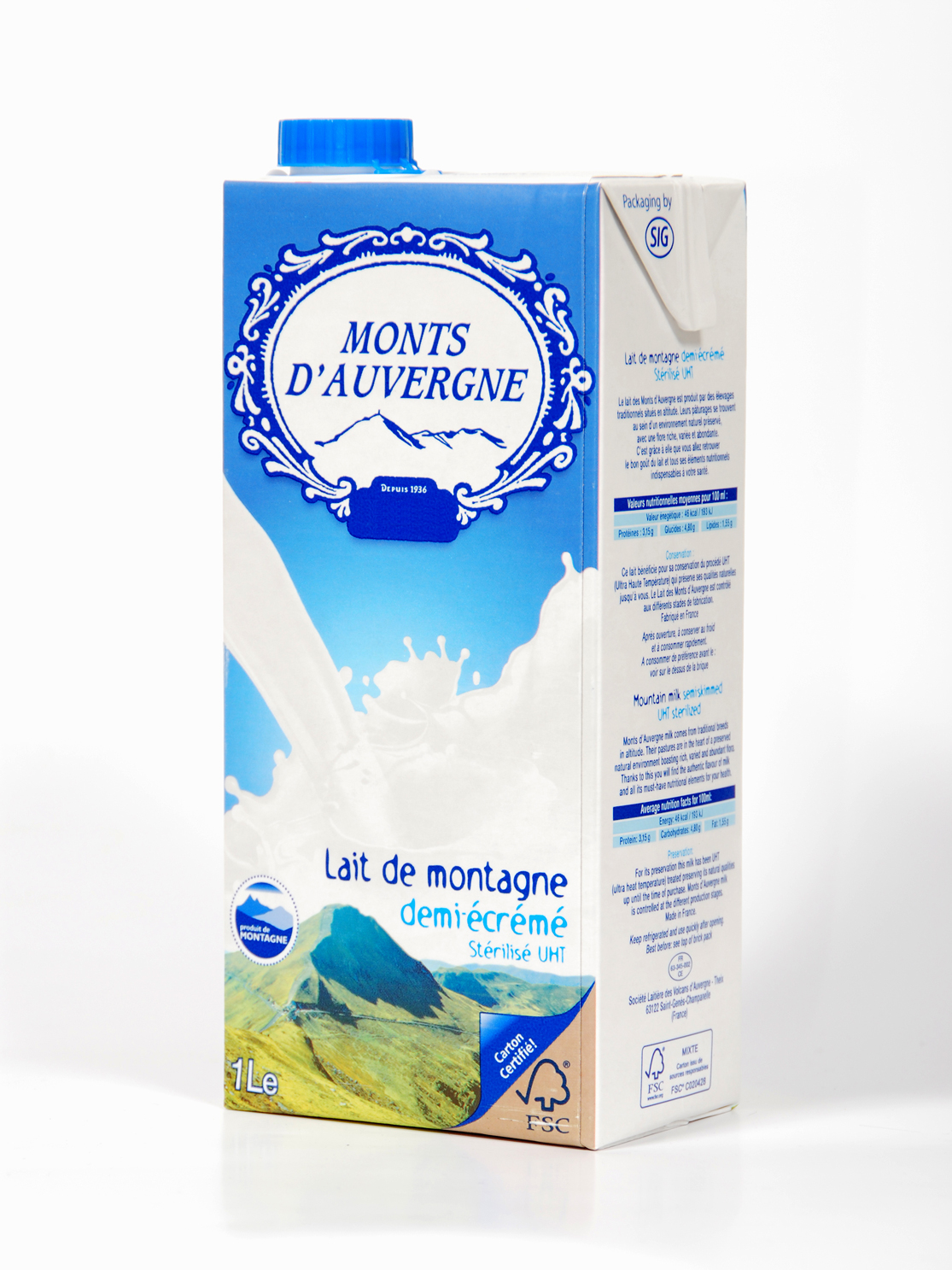 Dairy SLVA - Informations on a milk carton
